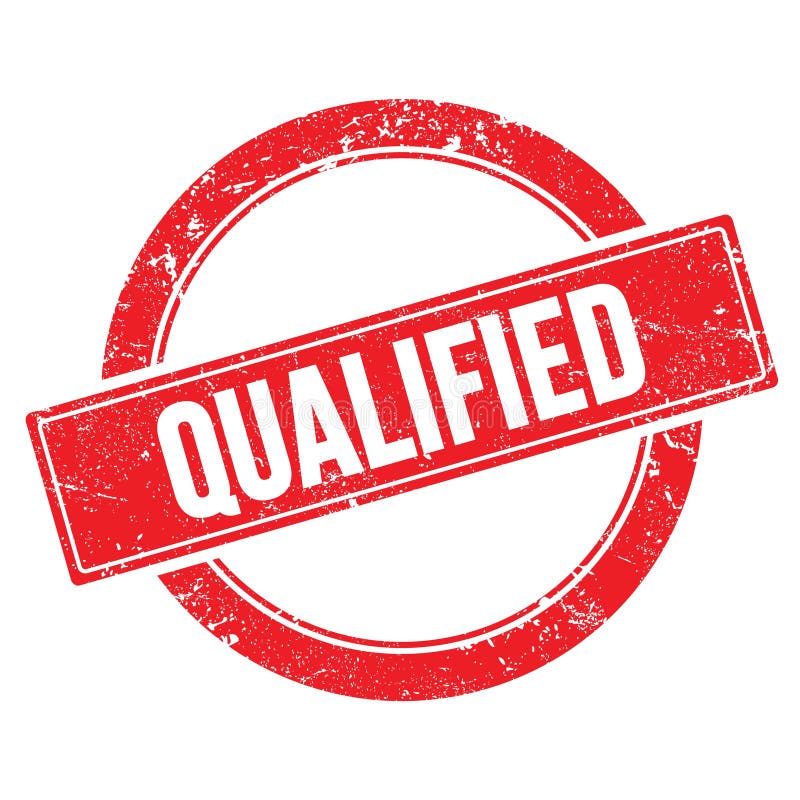QUALIFIED Text on Red Grungy Round Stamp Stock Illustration ...