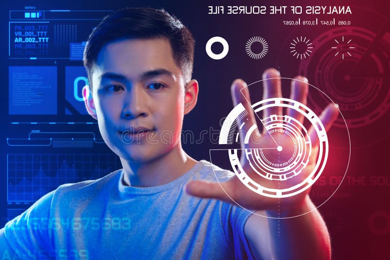 Qualified Web Developer Looking at the Image on the Screen while ...