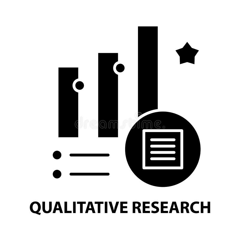 Qualitative Research Icon, Black Vector Sign with Editable Strokes ...