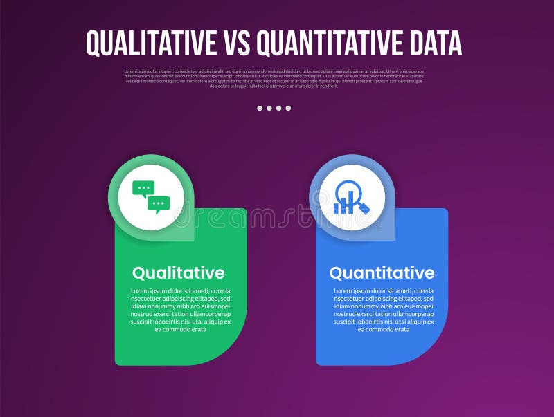 Qualitative Vs Quantitative Data Infographic Outline Style with 2 Point Comparison Template with ...