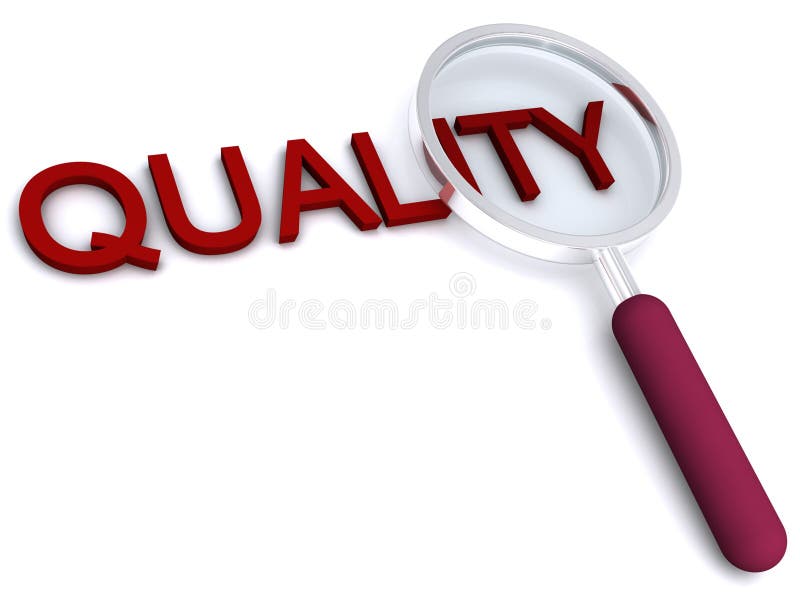 Magnifying Glass with Focus on Quality Stock Illustration ...