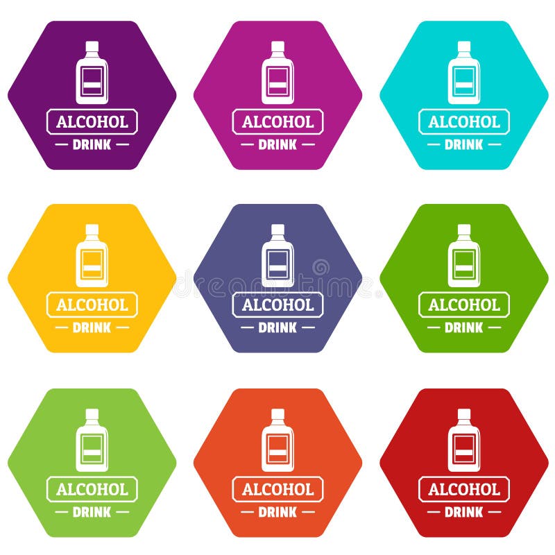 Quality Alcohol Icons Set 9 Vector Stock Vector - Illustration of ...