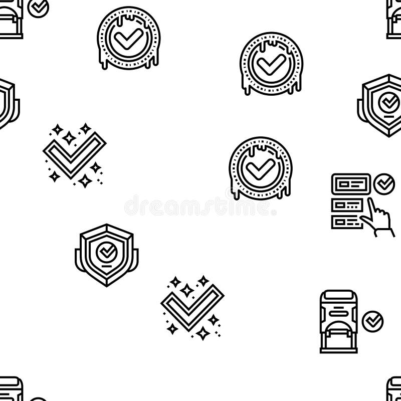 Quality Approve Mark and Medal Vector Seamless Pattern Stock Vector ...