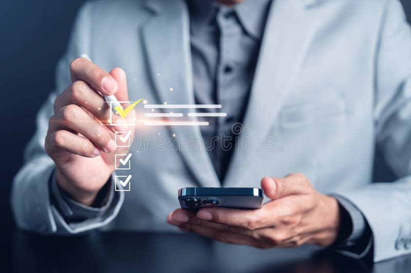 Quality Assurance Checklist with Digital Tick Marks, Concept of Task ...