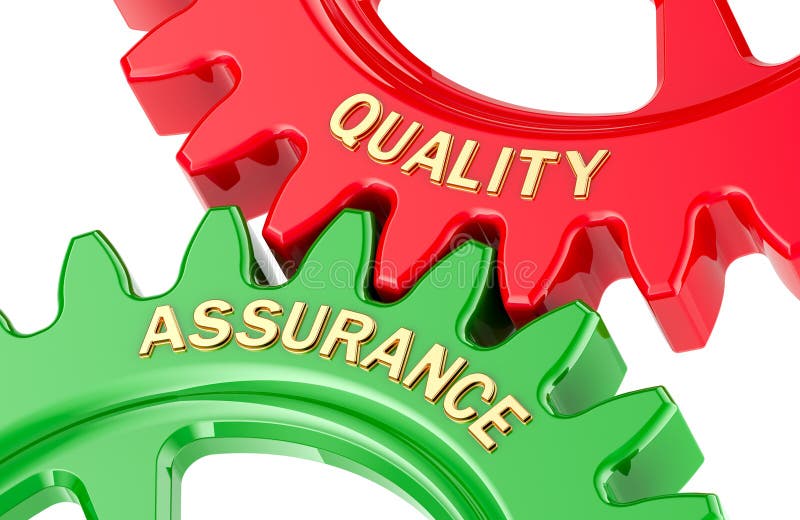 Quality Assurance Concept with Colored Gearwheels. 3D Rendering Stock ...