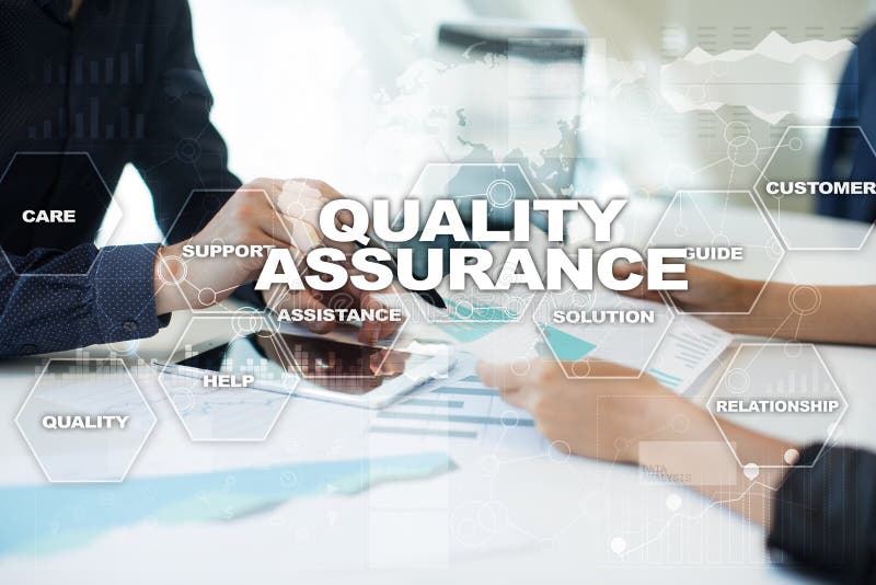Quality Assurance Concept on the Virtual Screen. Business Concept ...