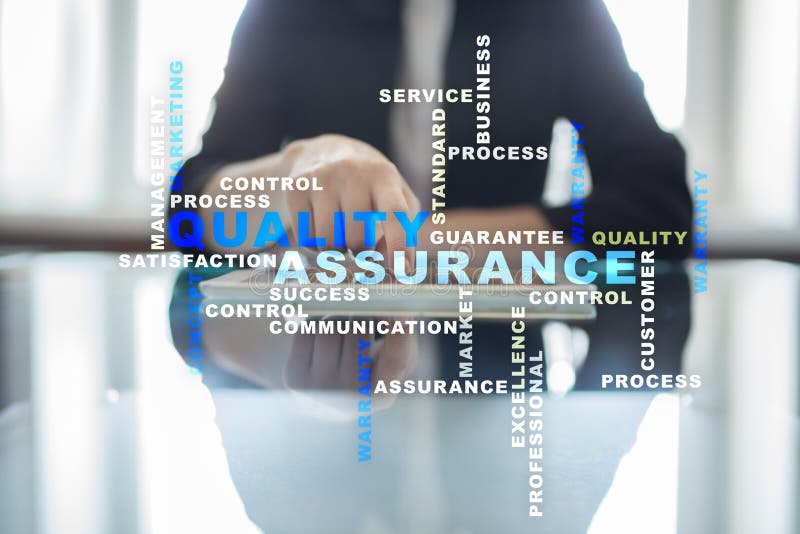 Quality Assurance Concept on the Virtual Screen. Business Concept ...