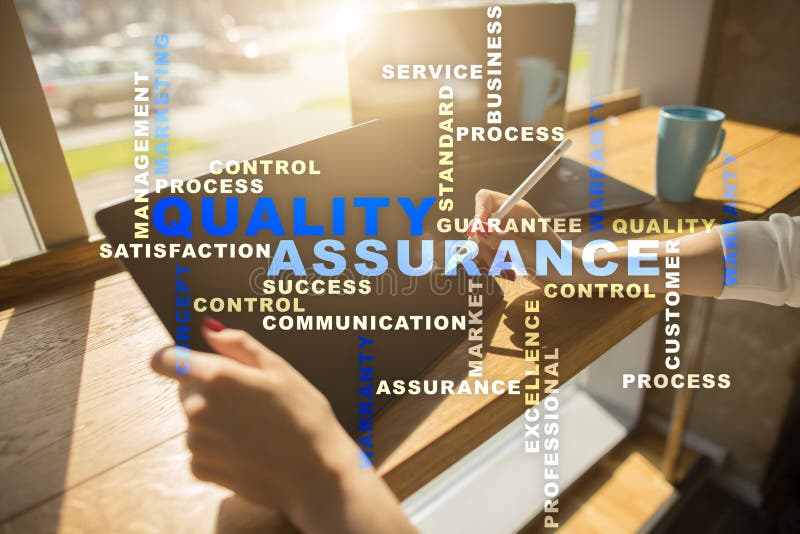 Quality Assurance Concept on the Virtual Screen. Business Concept ...