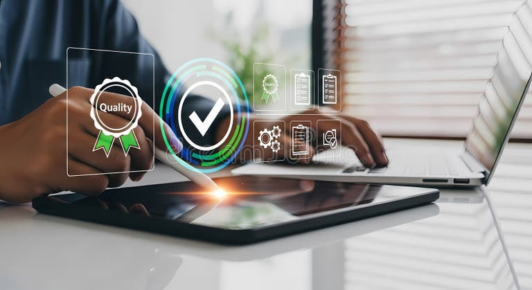 Digital Quality Assurance Business. Process Certification on Tablet ...
