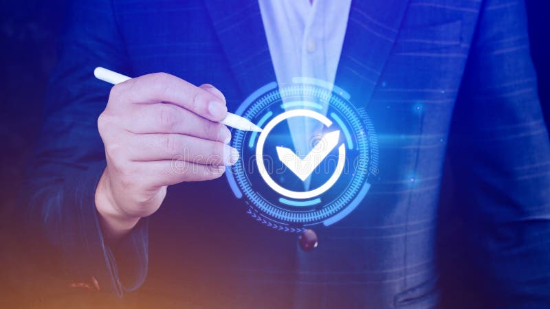 Quality Assurance Control Standards, Hand Shows the Sign of the Top ...