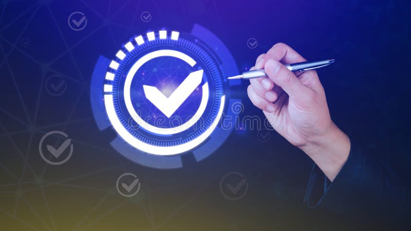 Quality Assurance Control Standards, Hand Shows the Sign of the Top ...