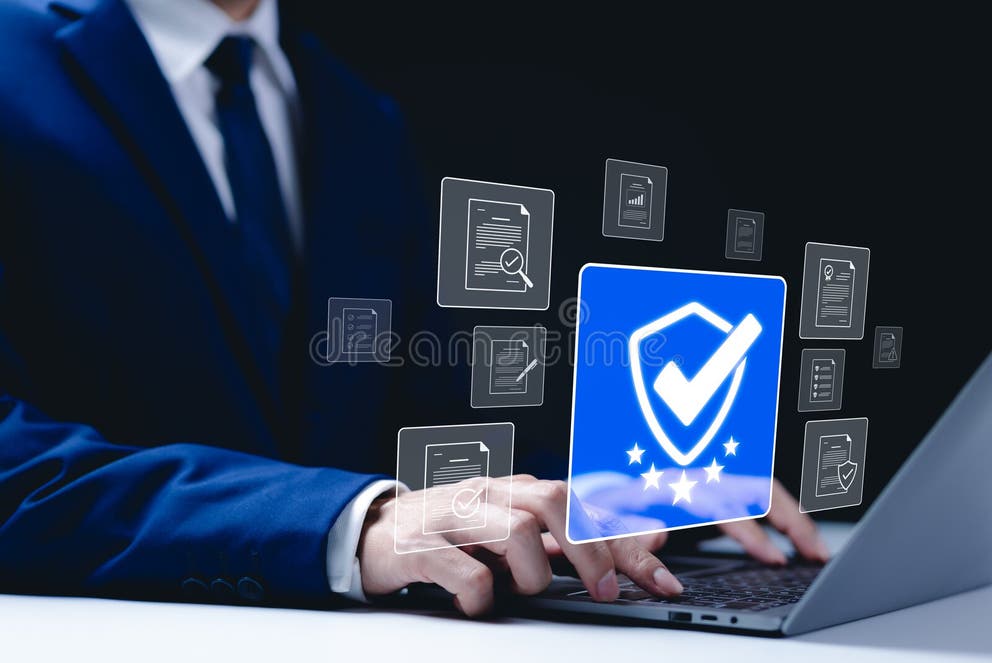 Quality Assurance, Document Verification Concept. Checkmark within ...