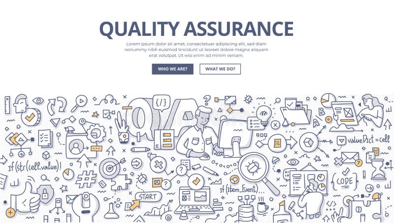 Quality Assurance Doodle Banner Stock Vector - Illustration of software ...
