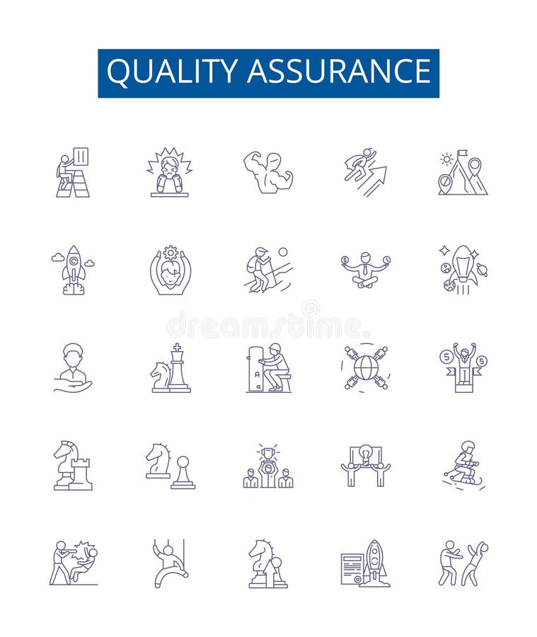 Quality Assurance Line Icons Signs Set. Design Collection of Assurance ...