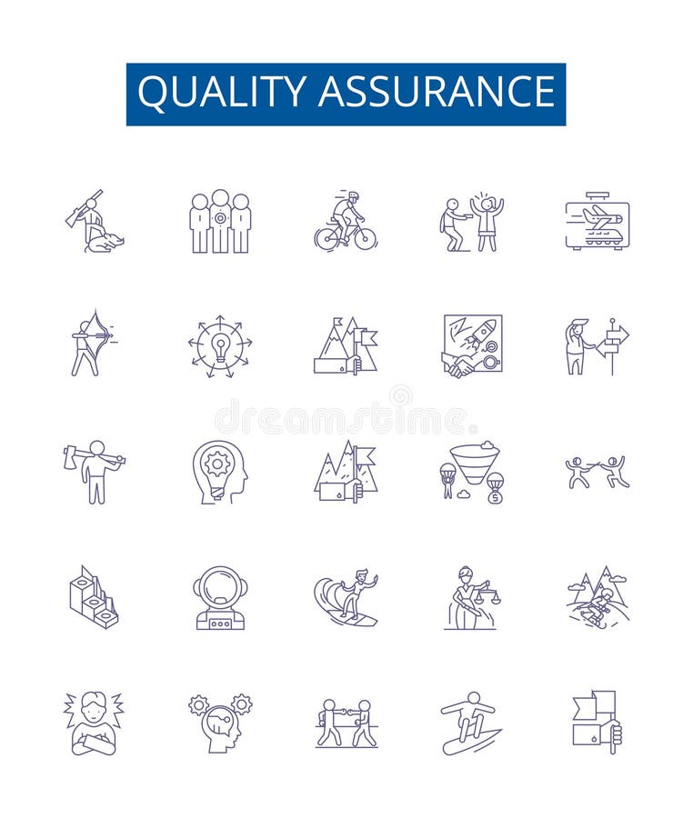 Quality Assurance Line Icons Signs Set. Design Collection of Assurance ...