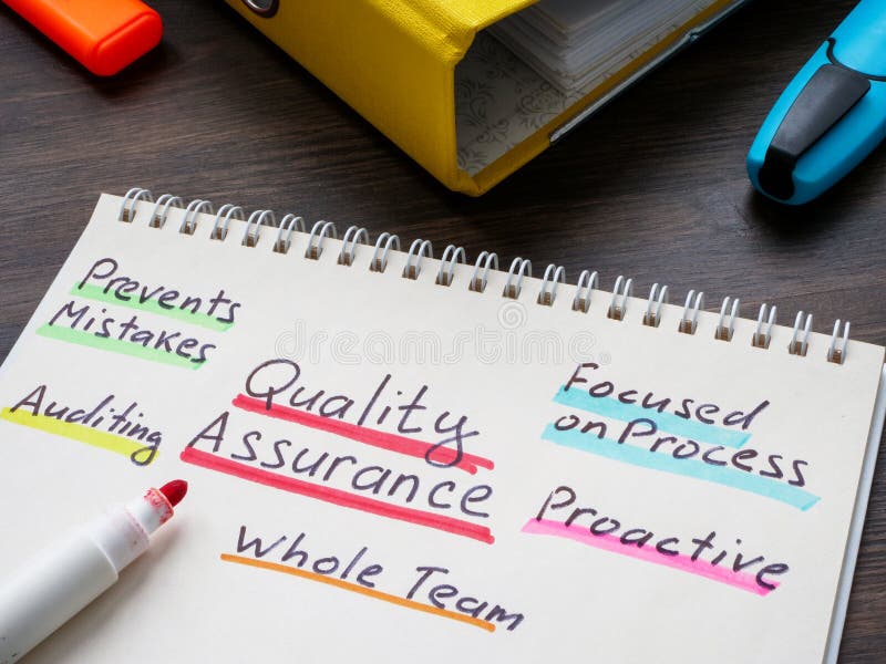 Quality Assurance Memo Marks in the Notebook. Stock Image - Image of ...