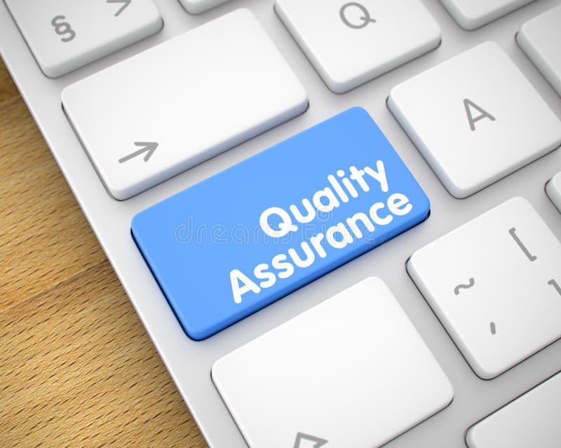 Quality Assurance - Message on Blue Keyboard Keypad. 3D. Stock ...