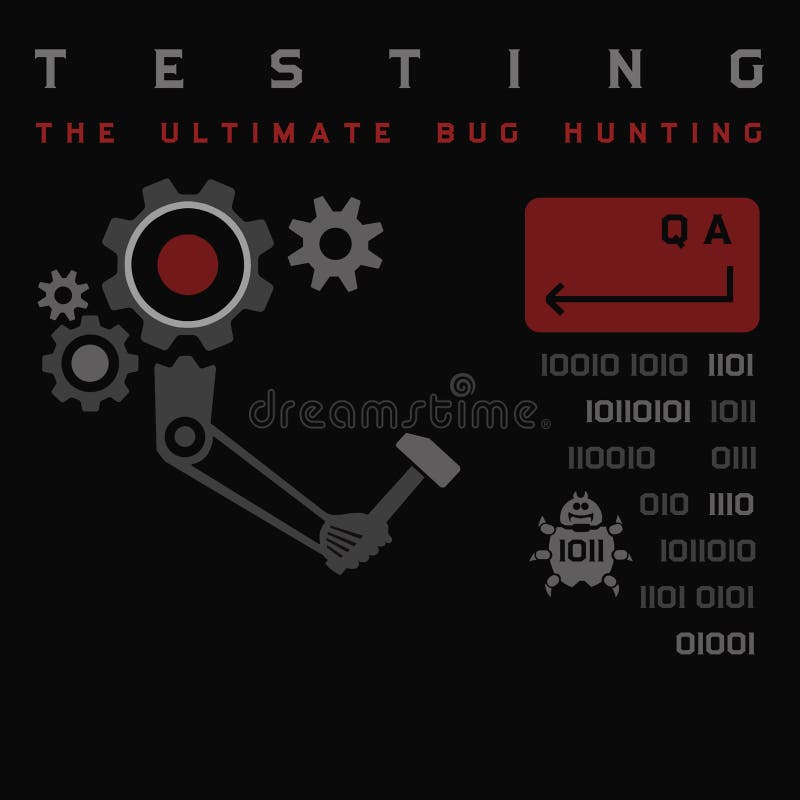 Quality Assurance Process Flyer in Black Stock Illustration ...