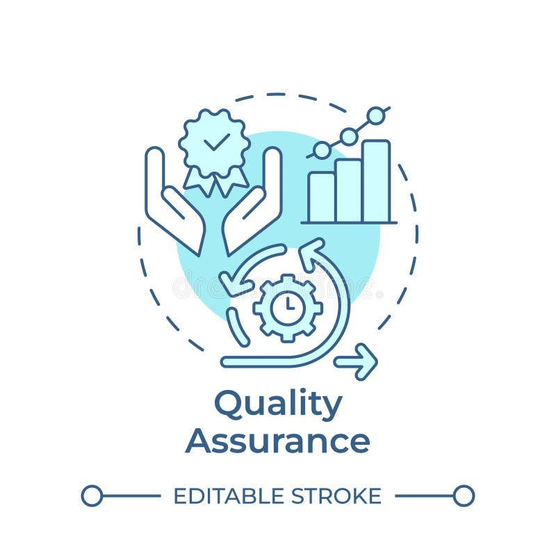 Quality Assurance Soft Blue Concept Icon Stock Vector - Illustration of ...