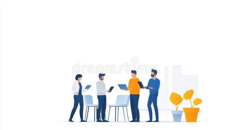 Quality Assurance Team Discussing Product Standards, Flat Design ...