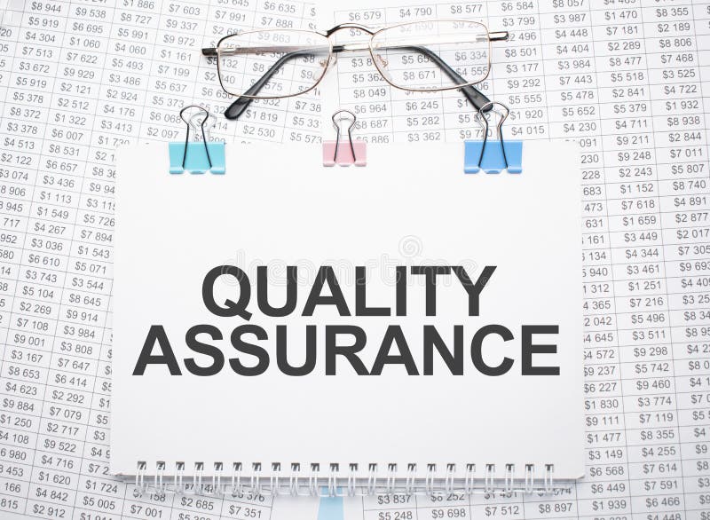 Quality Assurance Text Written on Paper with Pen and Glasses Stock ...