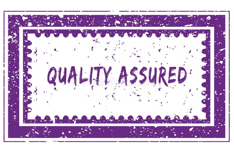 QUALITY ASSURED in Magenta Grunge Square Frame Stamp Stock Illustration ...