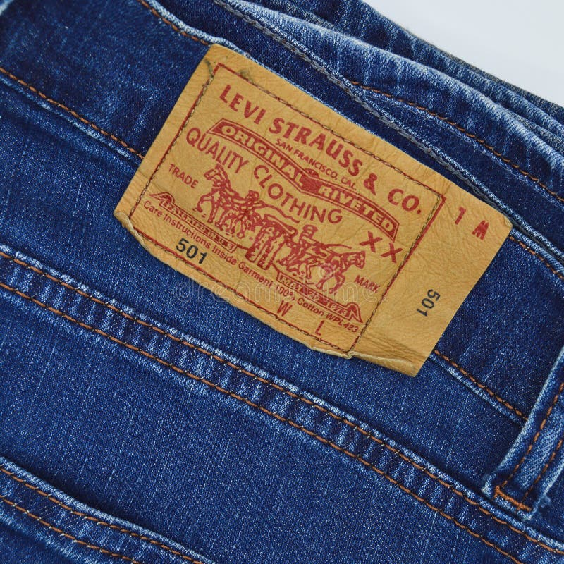 Levi Strauss Blue 501 Label Editorial Photo - Image of close, label ...