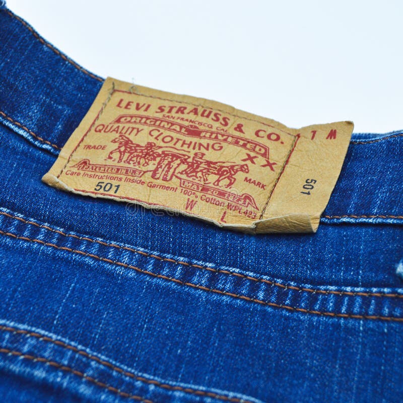 Levi Strauss 501 label editorial photo. Image of rock - 245516476