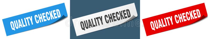 Quality Checked Banner. Quality Checked Speech Bubble Label Set. Stock ...