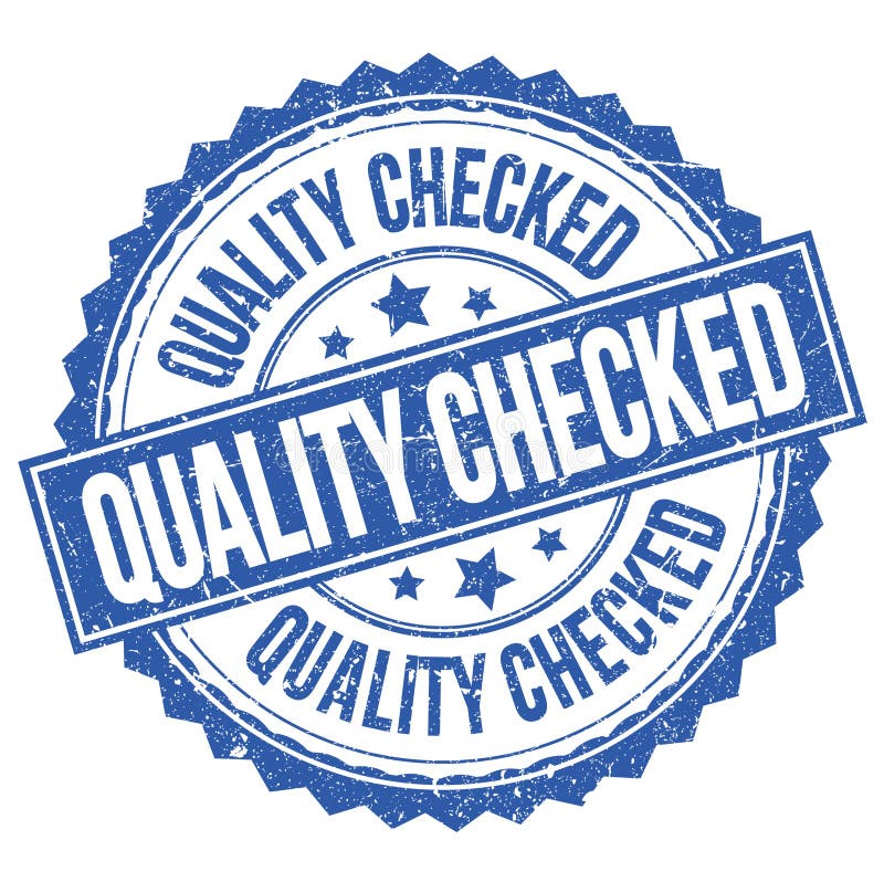 QUALITY CHECKED Text on Blue Round Stamp Sign Stock Illustration ...