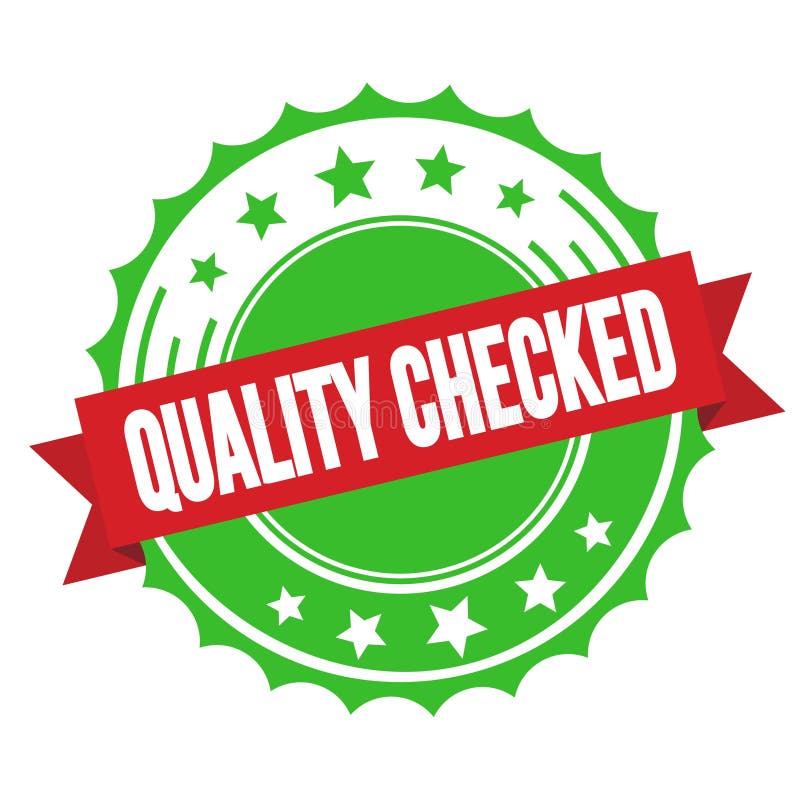 QUALITY CHECKED Text on Black Red Sticker Stamp Stock Illustration ...