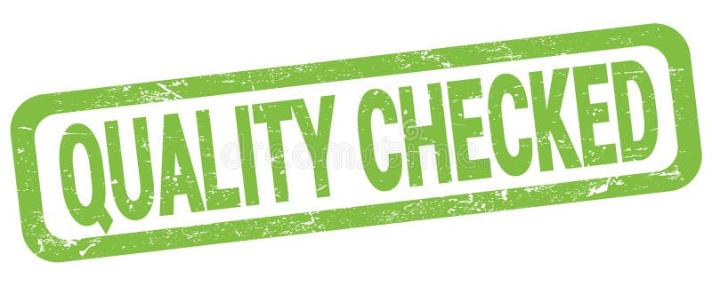 QUALITY CHECKED Text Written on Green Rectangle Stamp Stock ...