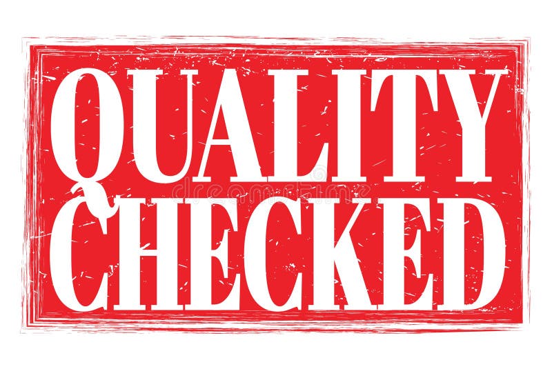 QUALITY CHECKED, Words on Red Grungy Stamp Sign Stock Illustration ...