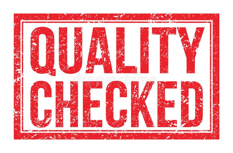 QUALITY CHECKED, Words on Red Rectangle Stamp Sign Stock Illustration ...