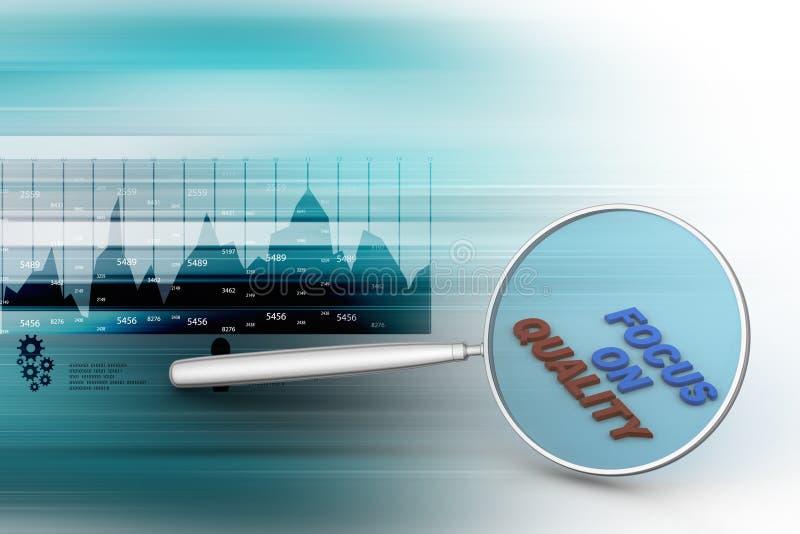 Quality Checking with Magnifier Stock Illustration - Illustration of ...