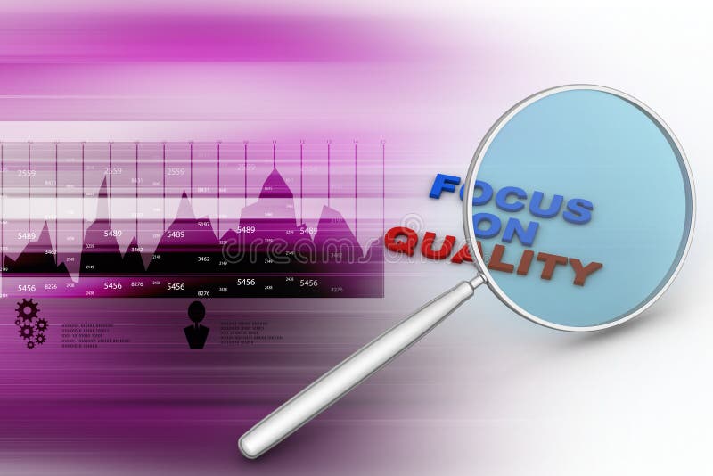 Quality Checking with Magnifier Stock Illustration - Illustration of ...