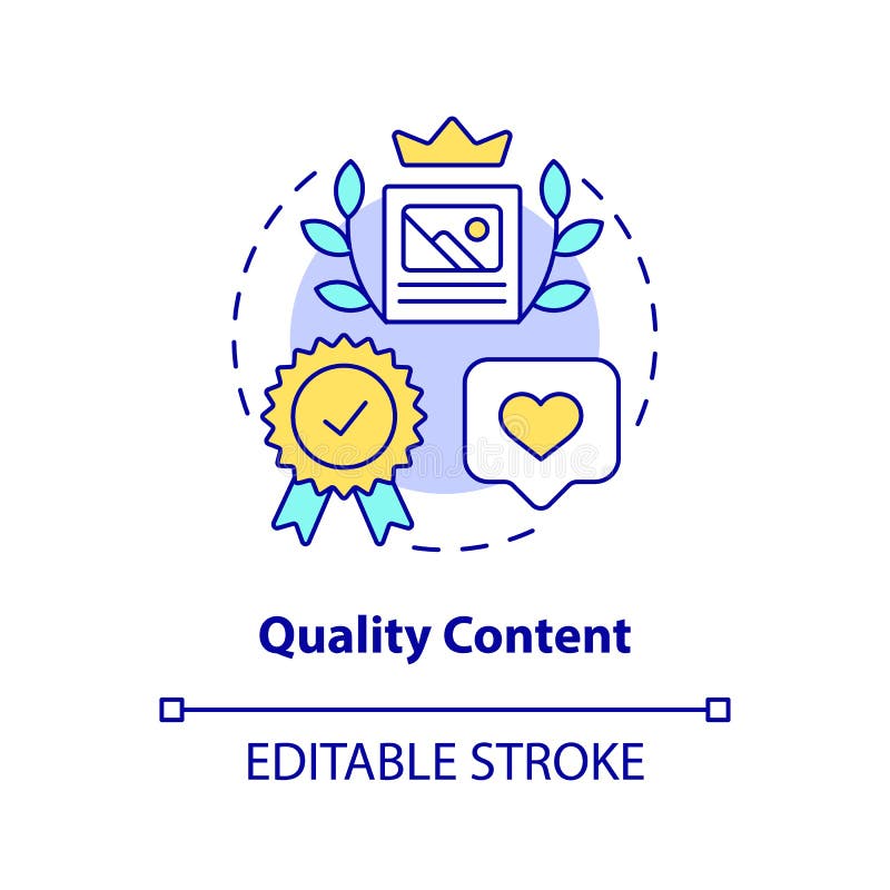 Quality Content Concept Icon Stock Vector - Illustration of media ...