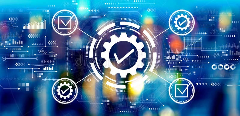 Quality Control Approval with Big City Lights Stock Photo - Image of ...