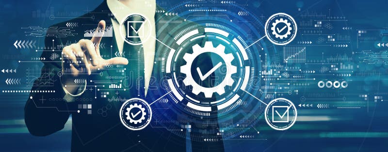 Quality Control Approval with Person Holding Smartphone Stock Image ...