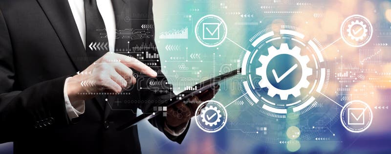 Quality Control Approval with Businessman Stock Image - Image of ...