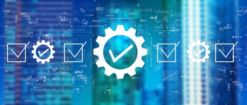 Quality Control Approval with Downtown Skyline Stock Photo - Image of ...