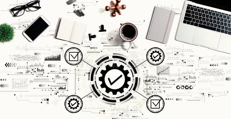 Quality Control Approval with a Laptop Computer Stock Photo - Image of ...