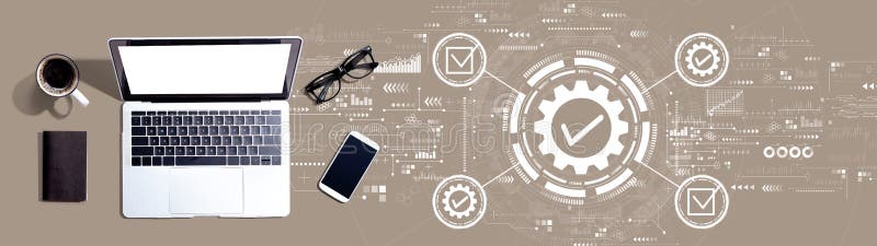 Quality Control Approval with a Laptop Computer Stock Photo - Image of ...