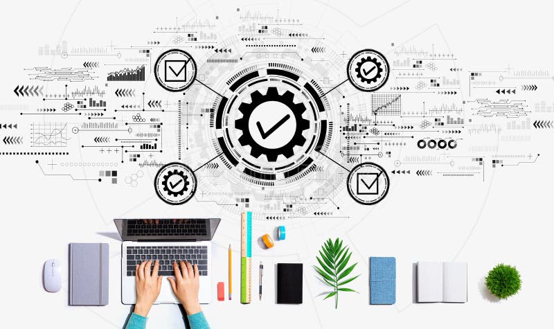 Quality Control Approval with Person Using a Laptop Stock Image - Image ...