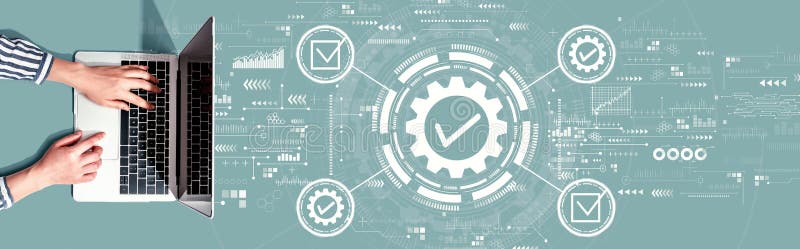 Quality Control Approval with Person Using a Laptop Stock Image - Image ...