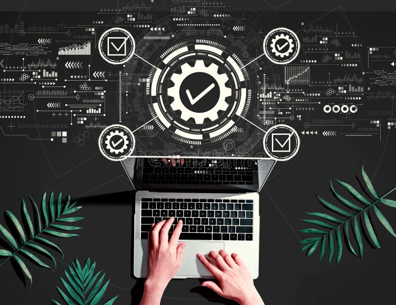 Quality Control Approval with Person Using a Laptop Stock Image - Image ...