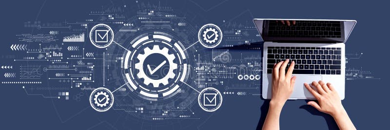 Quality Control Approval with Person Using a Laptop Stock Photo - Image ...