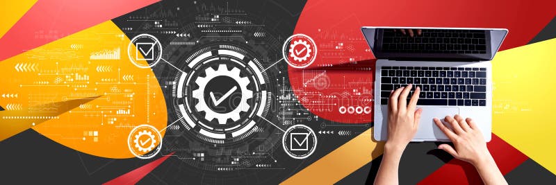 Quality Control Approval with Person Using a Laptop Stock Photo - Image ...