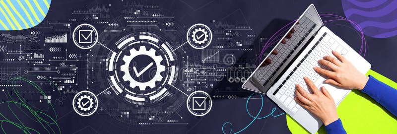 Quality Control Approval with Person Using a Laptop Stock Image - Image ...