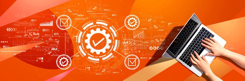 Quality Control Approval with Person Using a Laptop Stock Image - Image ...